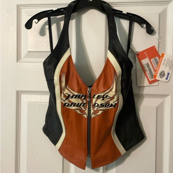 Harley-Davidson | Tops | Vintage Harley Davidson Halter Top Zipper ...